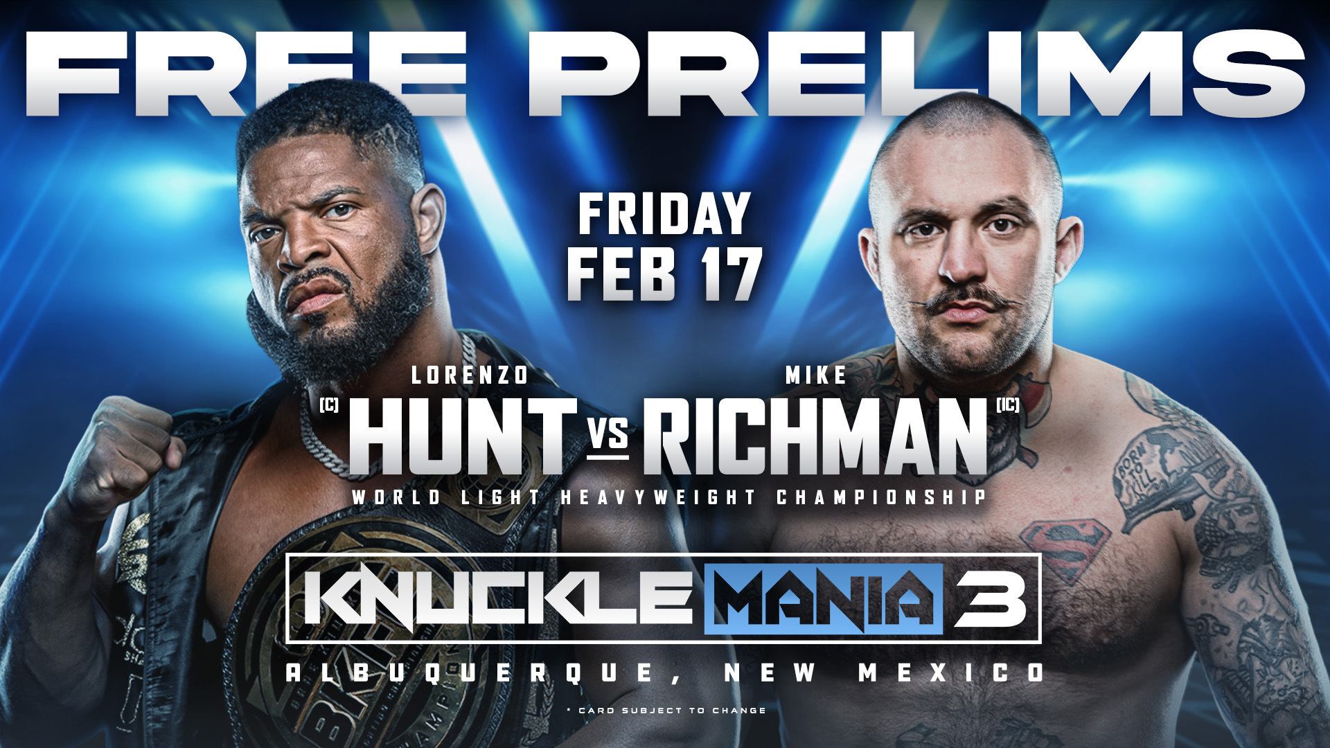 KNUCKLEMANIA 3 FREE PRELIMS